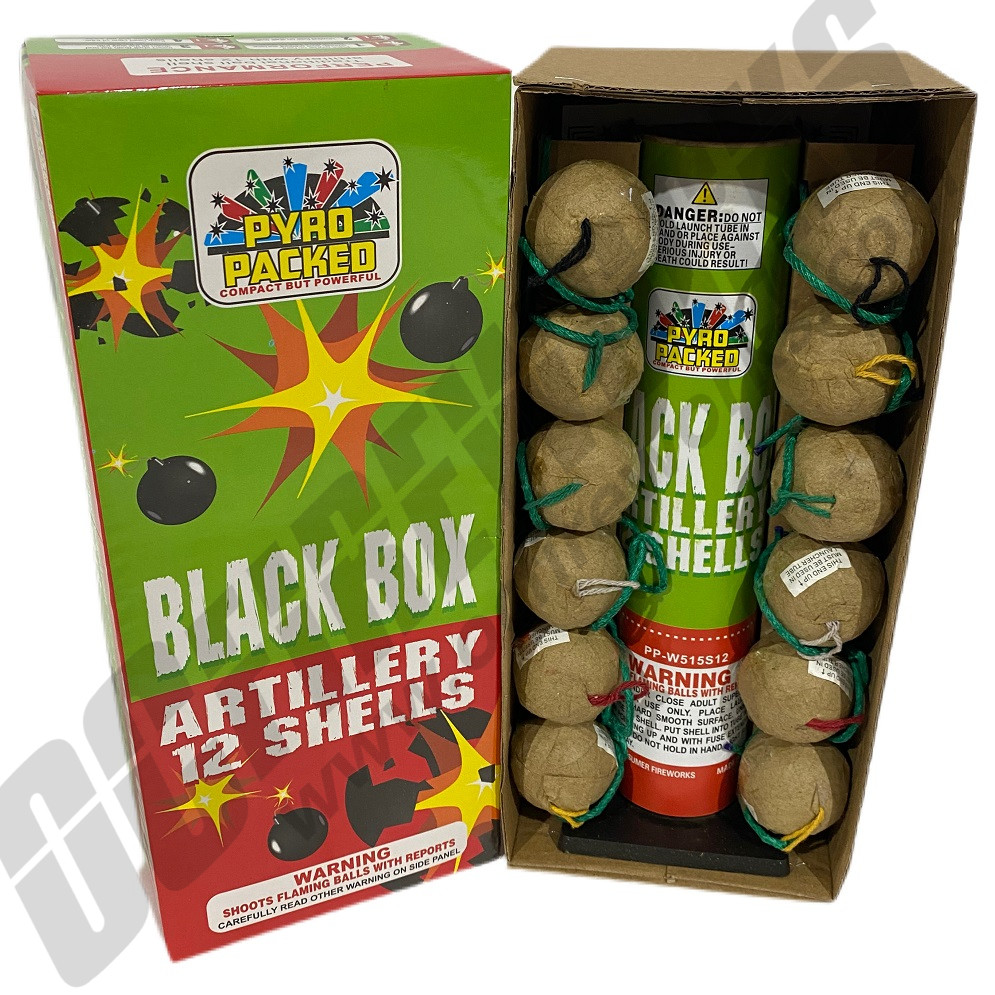 Cheap Fireworks Online | Pyro Packed Compact Black Box Artillery Shells ...