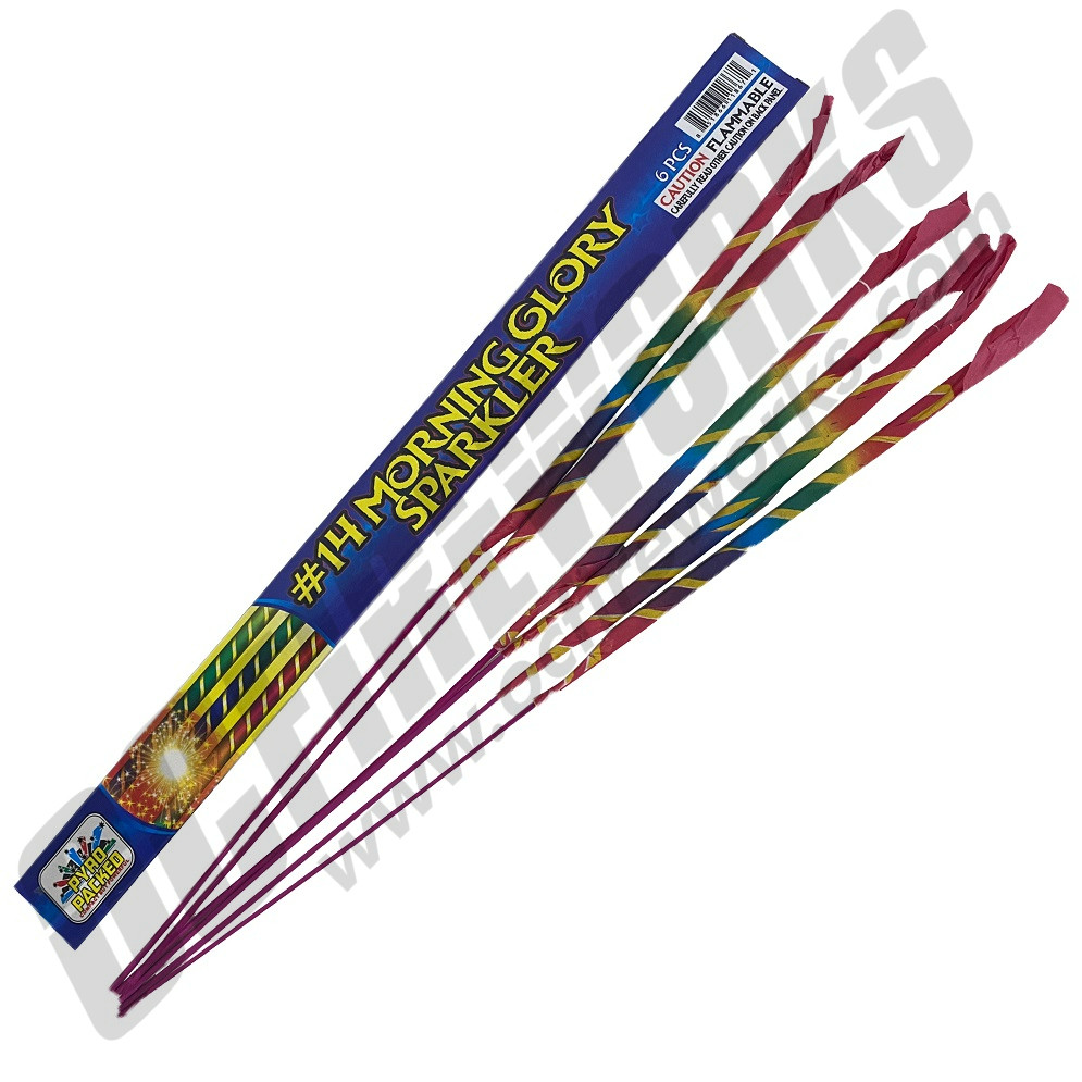 Buy Fireworks Online | 14" Morning Glory Sparklers 6ct Box | OCFireworks