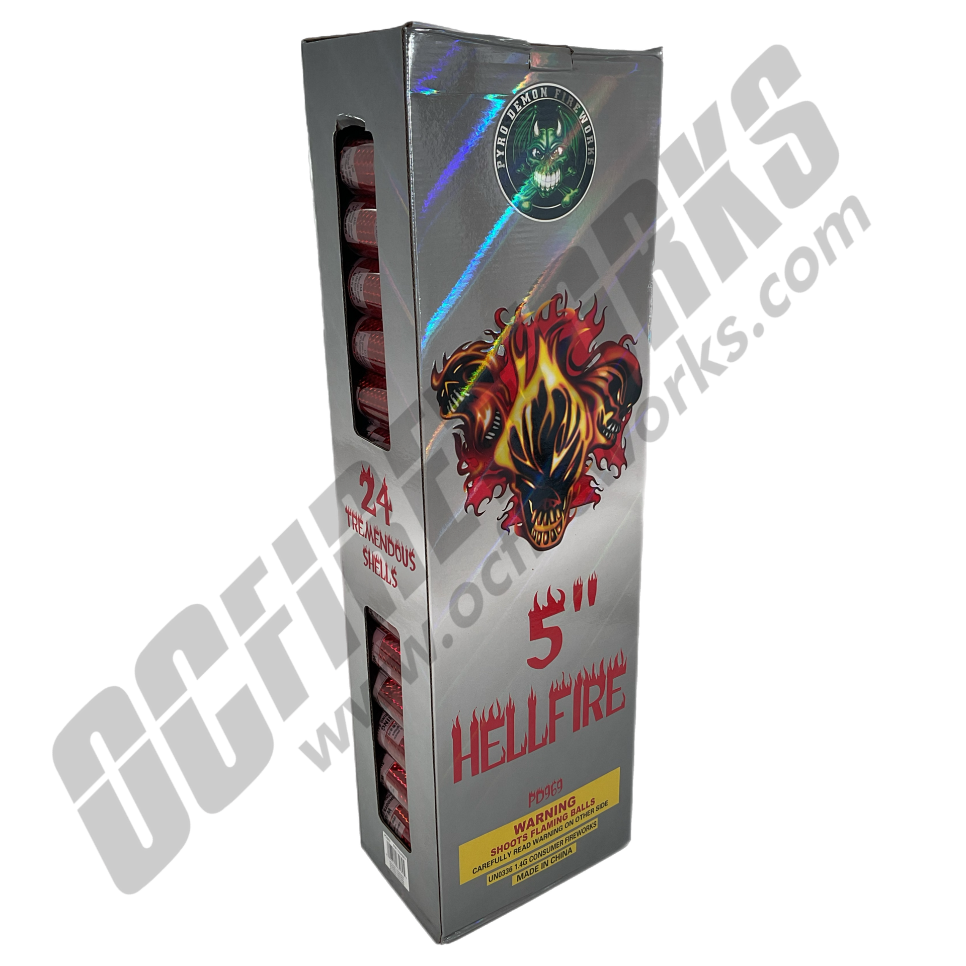 5 Inch Hellfire Canister Shell Kit 24ct - OCFireworks.com