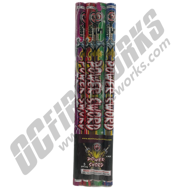 5 Shot Power Sword Candle - OCFireworks.com
