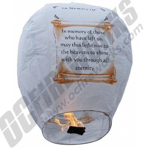 Buy Fireworks Online | In Memory Memorial Sky Lantern | OCFireworks