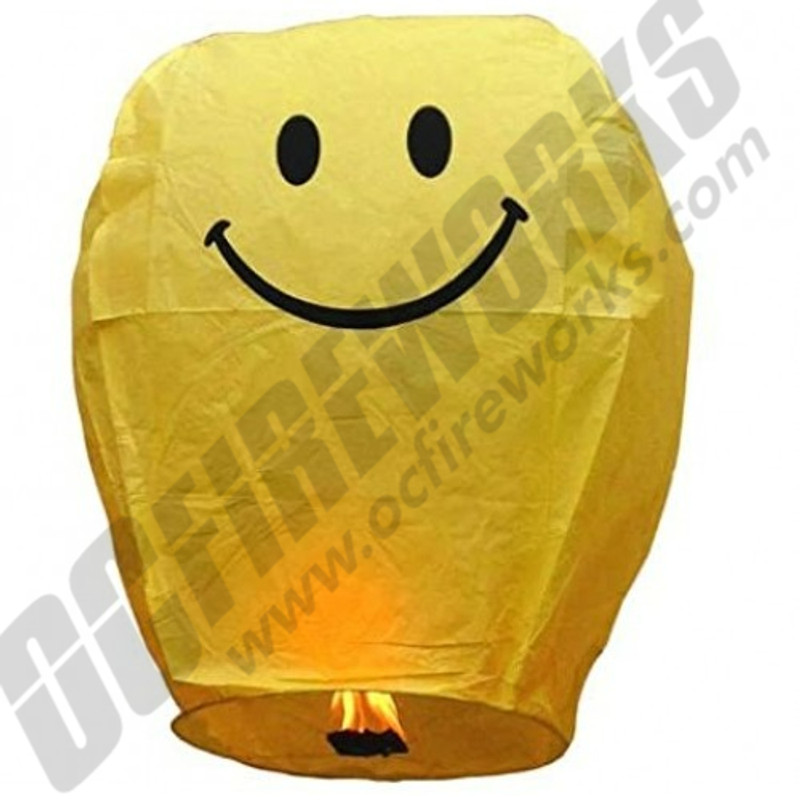 Smiley Face Sky Lantern Buy fireworks online at OCFireworks.com