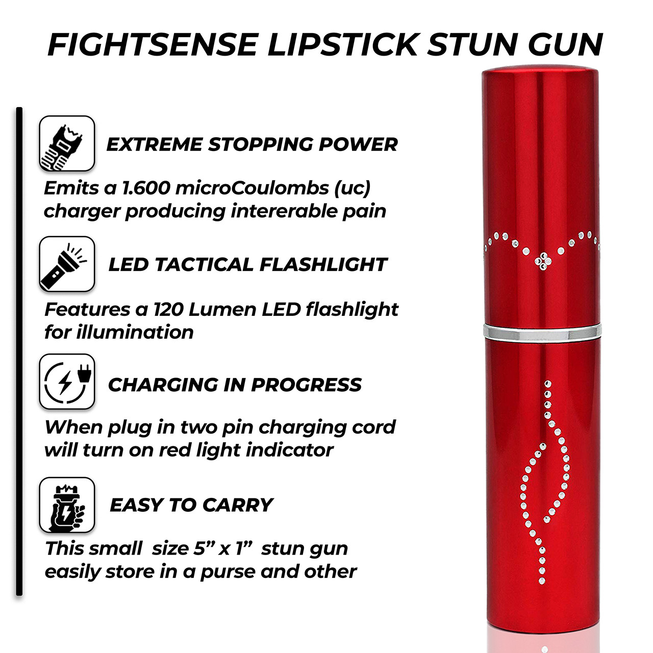 Stay guarded with our stun gun lipstick, & discreet defense