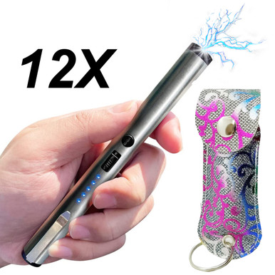 12-Piece Super Heavy Duty Pen Stun Gun & Pepper Spray Combo