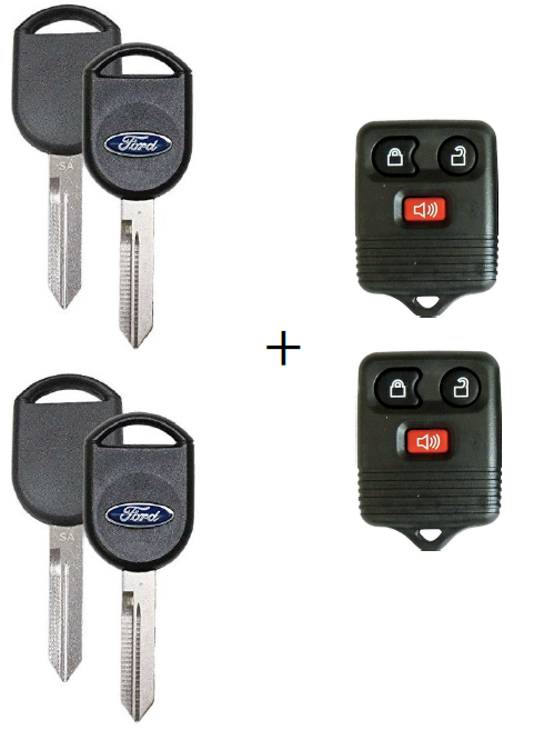 Ford Keyless Remote and Ignition Key with Transponder Chip for F150 ...