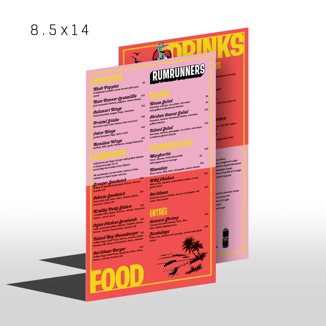 8.5x14 Waterproof Menus | Shop Our Waterproof, Tearproof Menu Paper