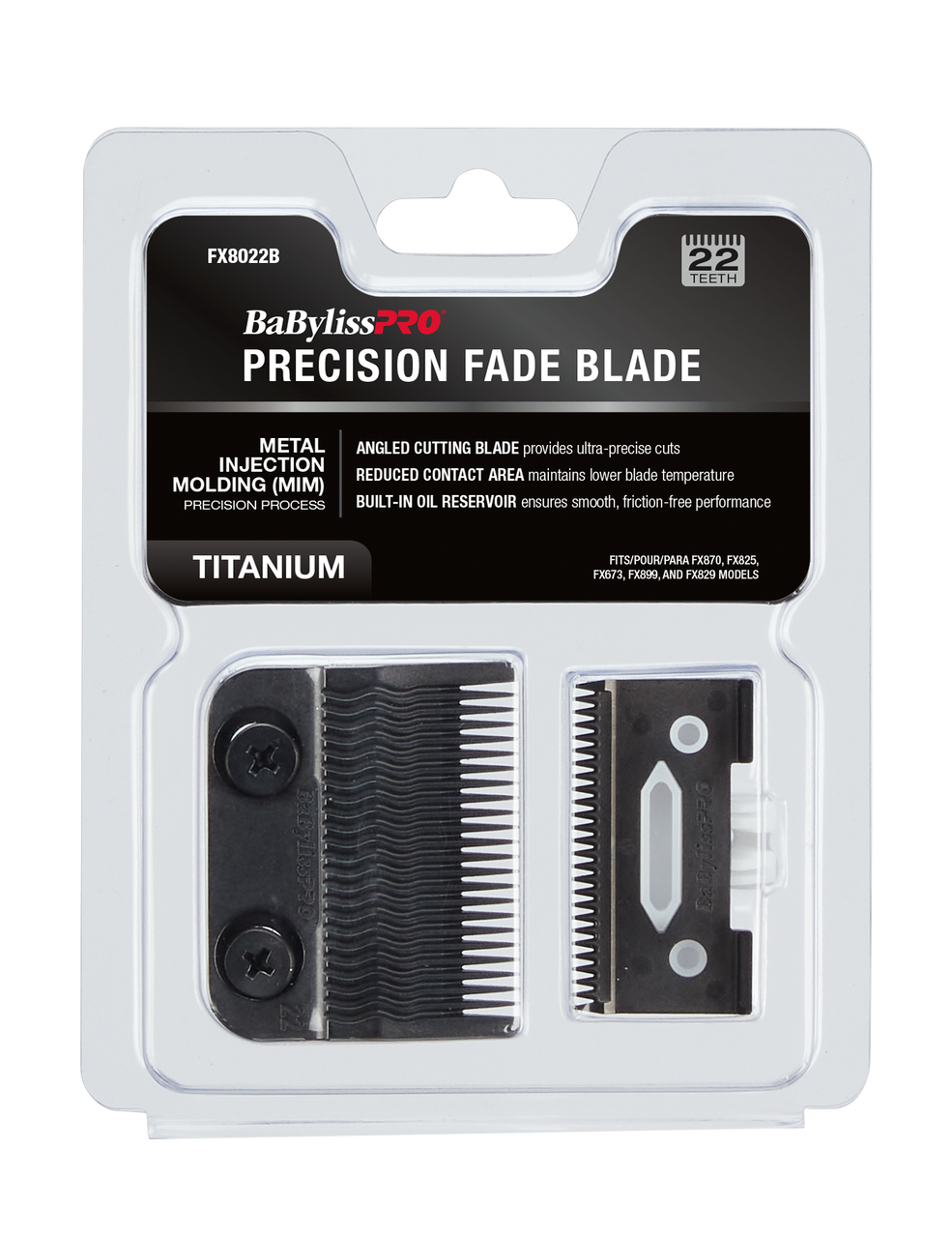 BabylissPRO® Black Titanium Metal-Injection Molded Precision Fade Blade ...
