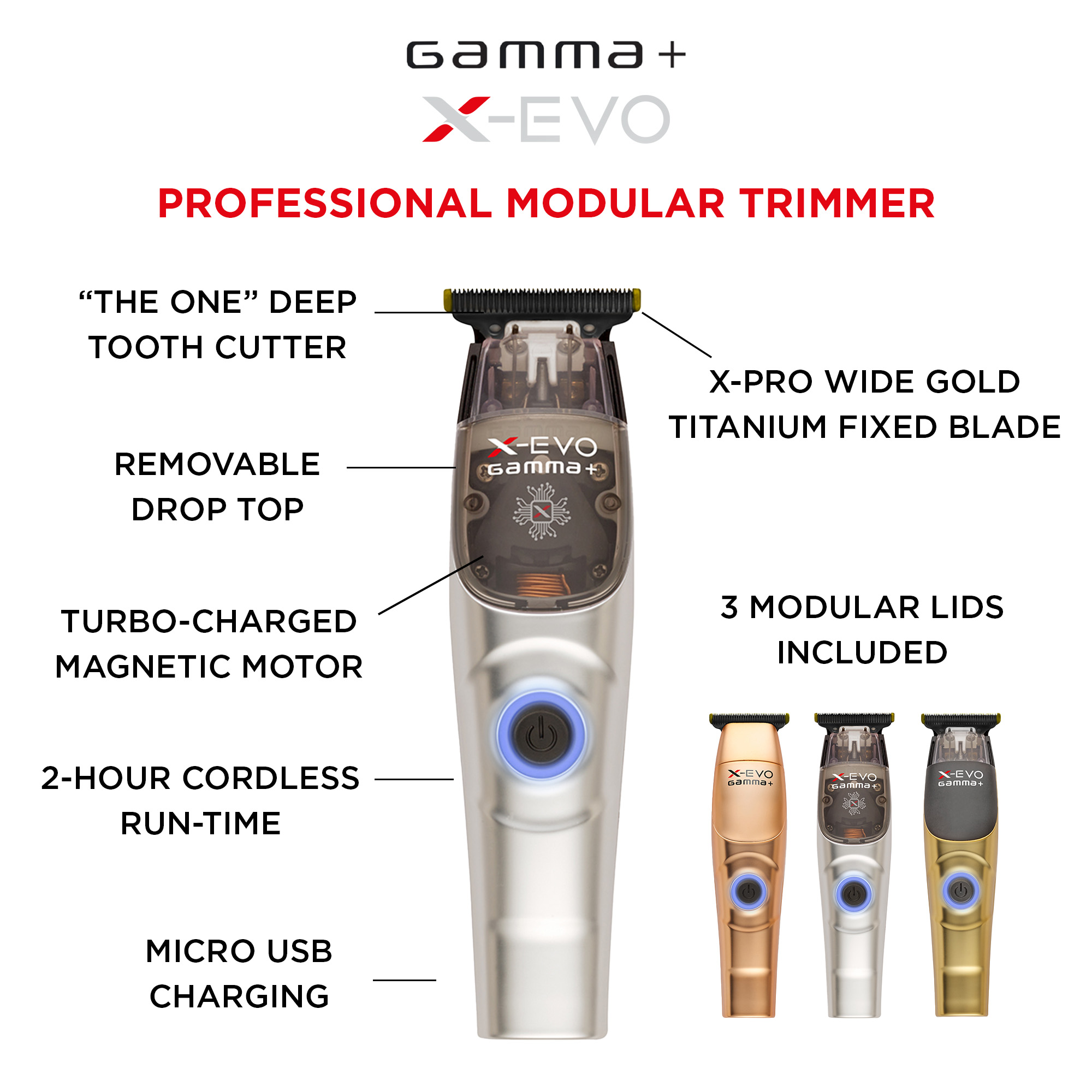 Gamma+ X-EVO Trimmer - Weiss Barber Supply