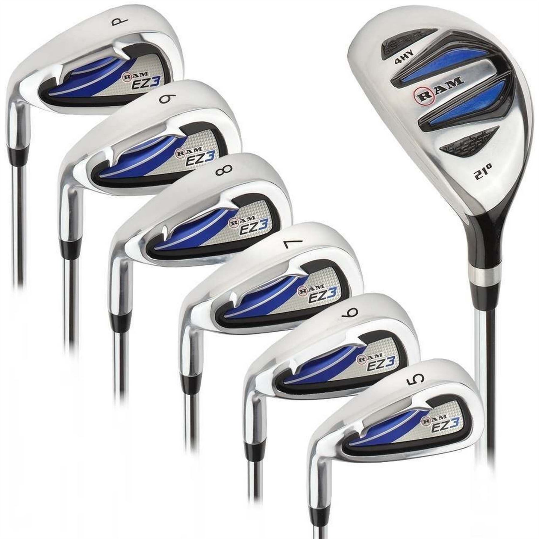Ram Golf EZ3 Mens Left Hand Iron Set 5-6-7-8-9-PW - FREE HYBRID ...