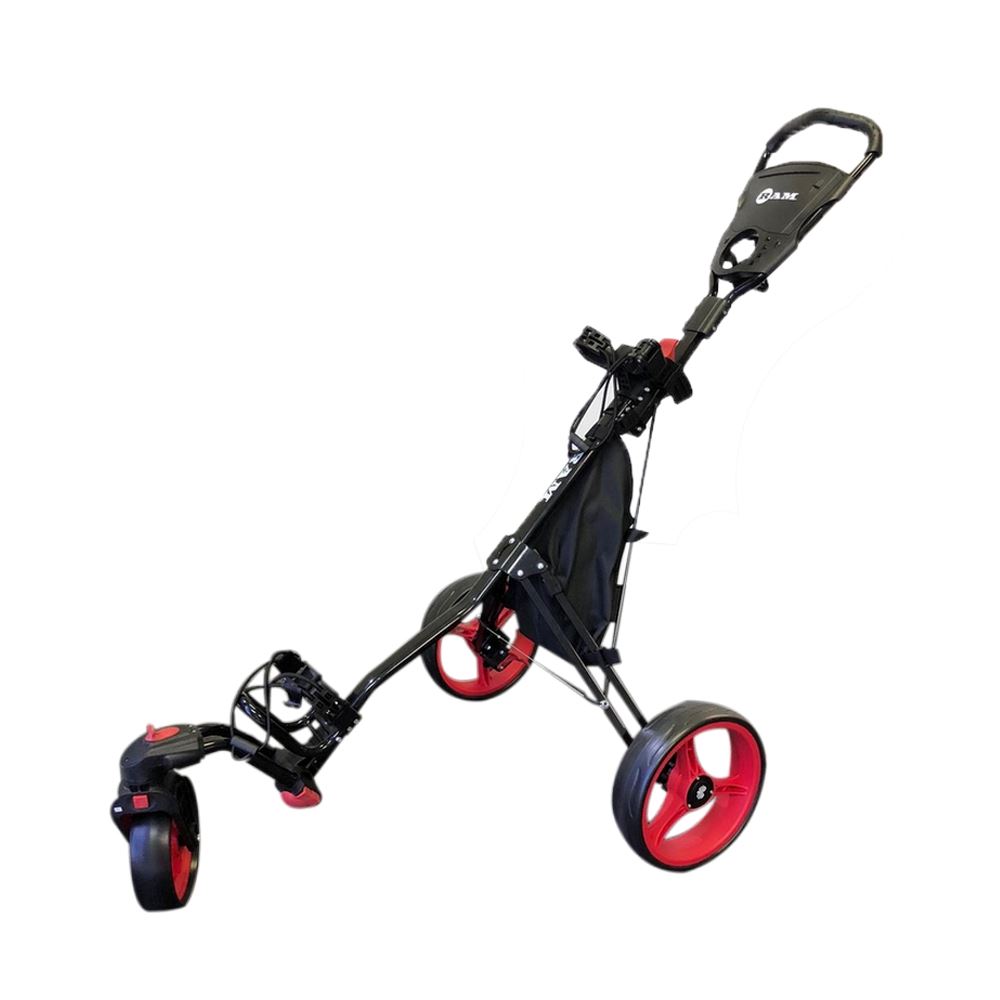 Ram Golf Push / Pull 3-Wheel Golf Cart with 360 Rotating Front Wheel ...