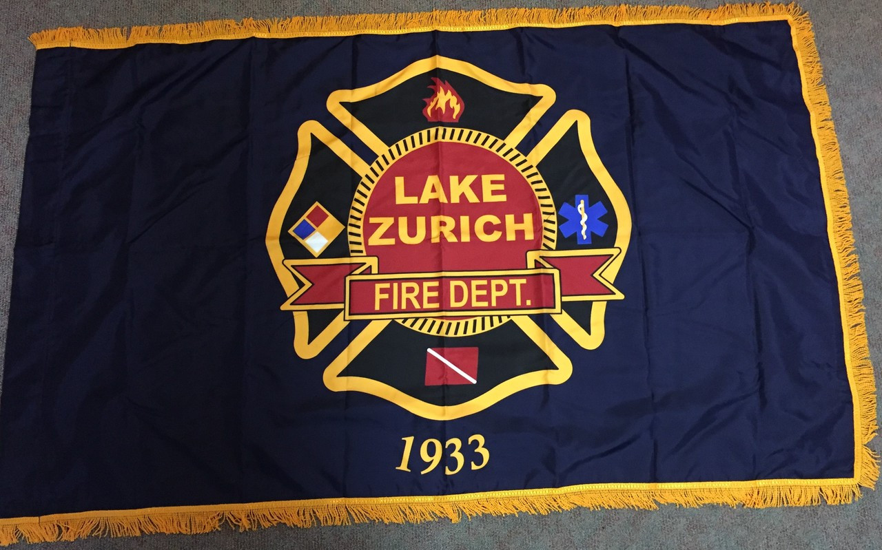 Custom Printed Fringed Flag 4'x6' Dbl-->100% USA-Made