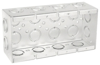 4-Gang Masonry Box, 2-1/2" Deep w/ KO's - NA Industries International Corp.