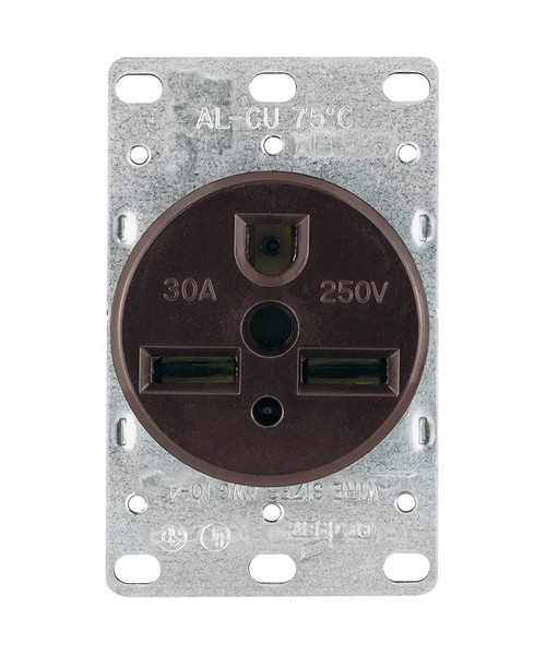 Power Receptacle 30A-250V; 2-Pole, 3-Wire; 6-30R - NA Industries ...