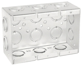 3-Gang Masonry Box, 2-1/2" Deep w/ KO's - NA Industries International Corp.