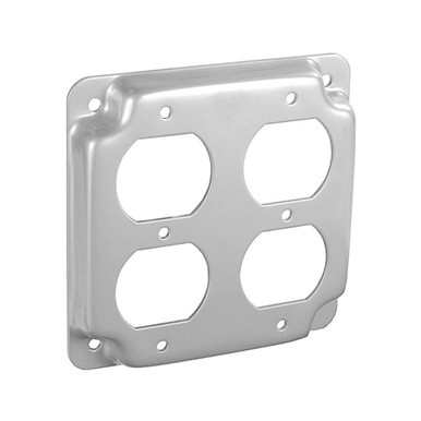 4" Square Finished Cover Raised 1/2" w/ 2 Duplex Receptacles - NA ...