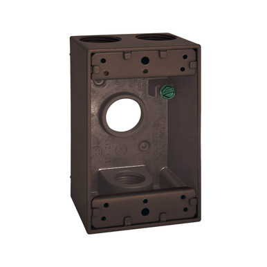 1-Gang Weatherproof Box, 2" Deep, 4 Holes, Bronze - NA Industries ...