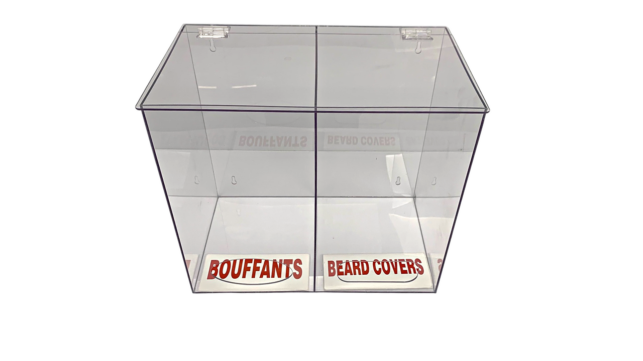 Acrylic Dispensers; 2 Compartments, Hinged Lid, 15"W x 14"H x 9"D, AK ...