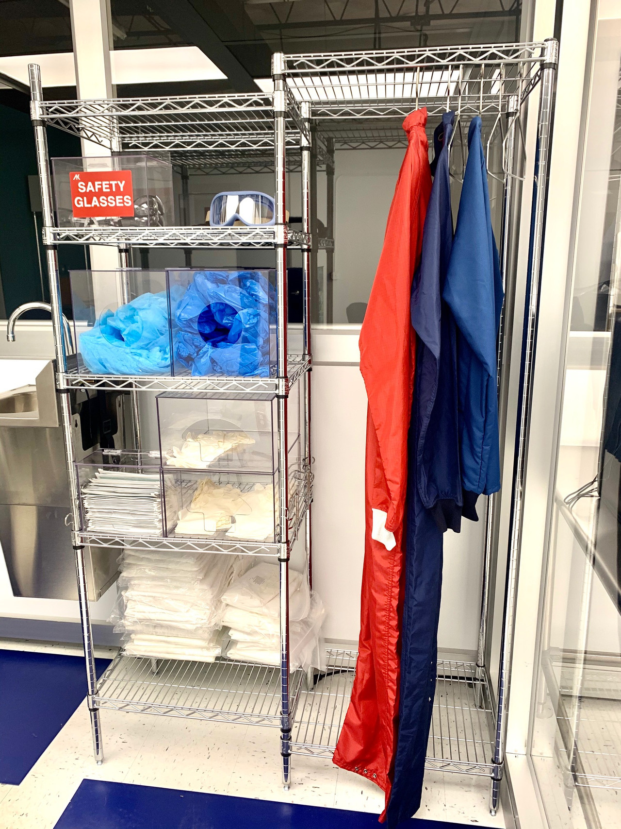 Chrome Gowning Racks, Complete with Rack and Acrylic Dispensers, 18" x ...