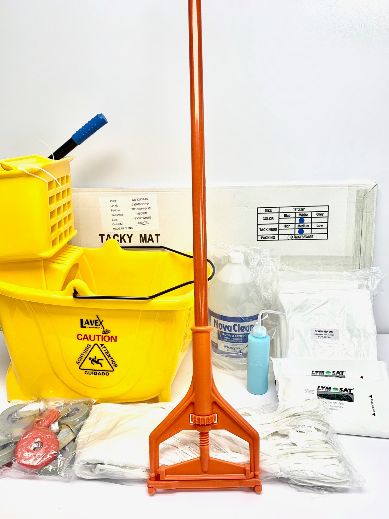 Cleanroom Starter Kit; Includes (1) String Mop, (1) String Mop Handle ...