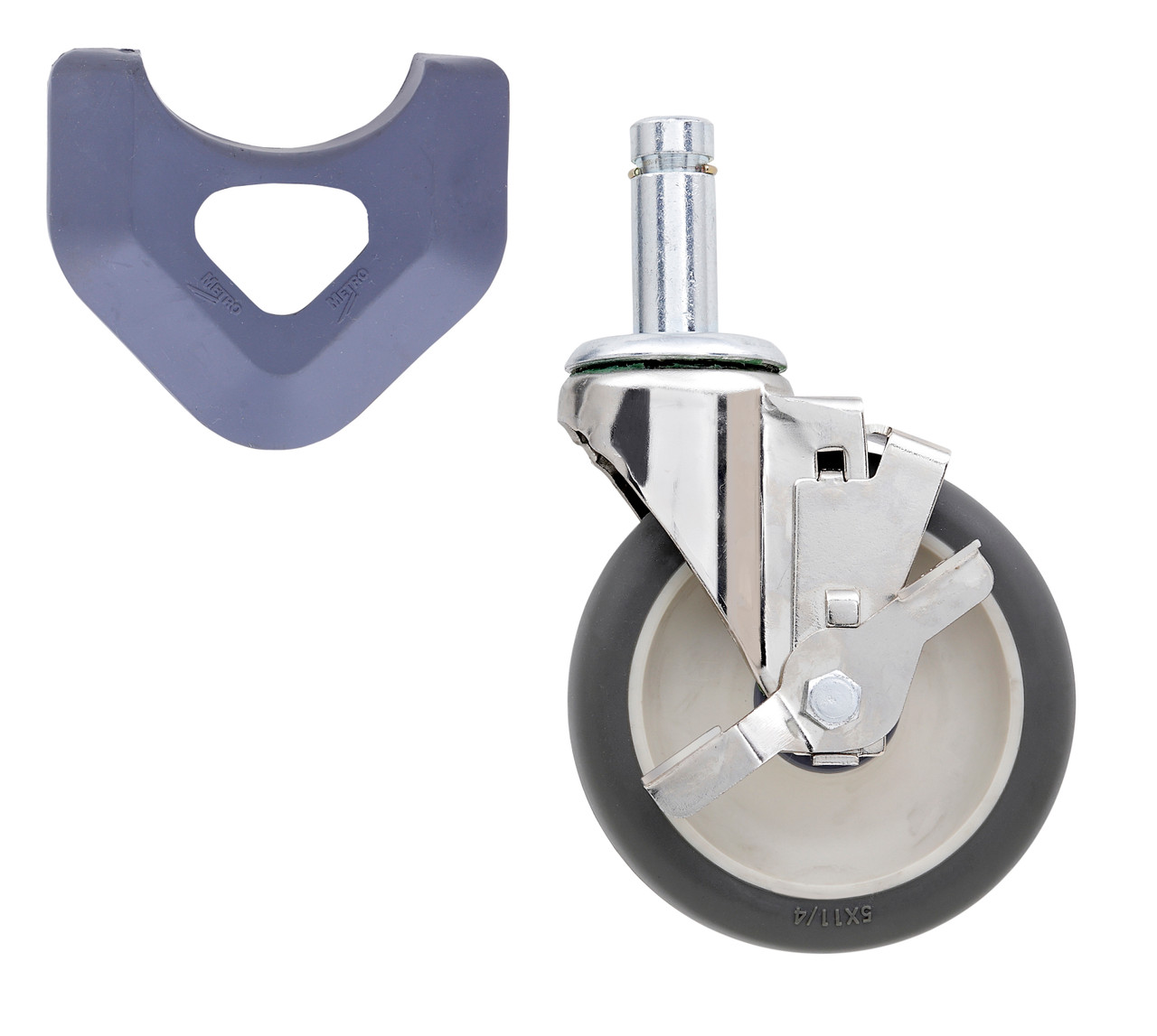 Lab Table Accessories; MetroMax Caster, Polyurethane, Stem/Brake, Low ...