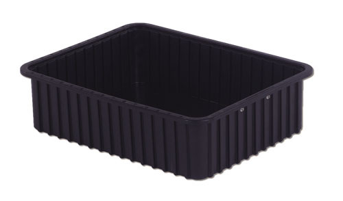 ESD-Safe Tote Box Containers: Inside:20.3"x15.3"x6.0", Black, 4/Case ...
