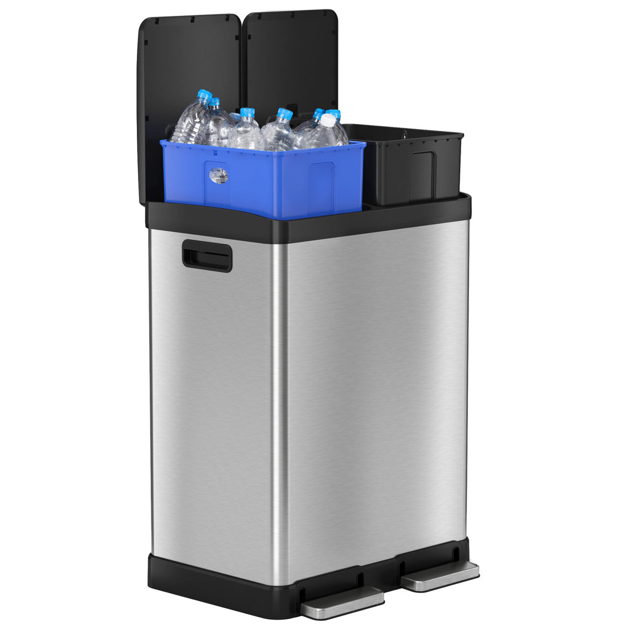 Fire Rated Trash Receptacle/Recycle Bin, 16 Gallon Stainless Steel ...