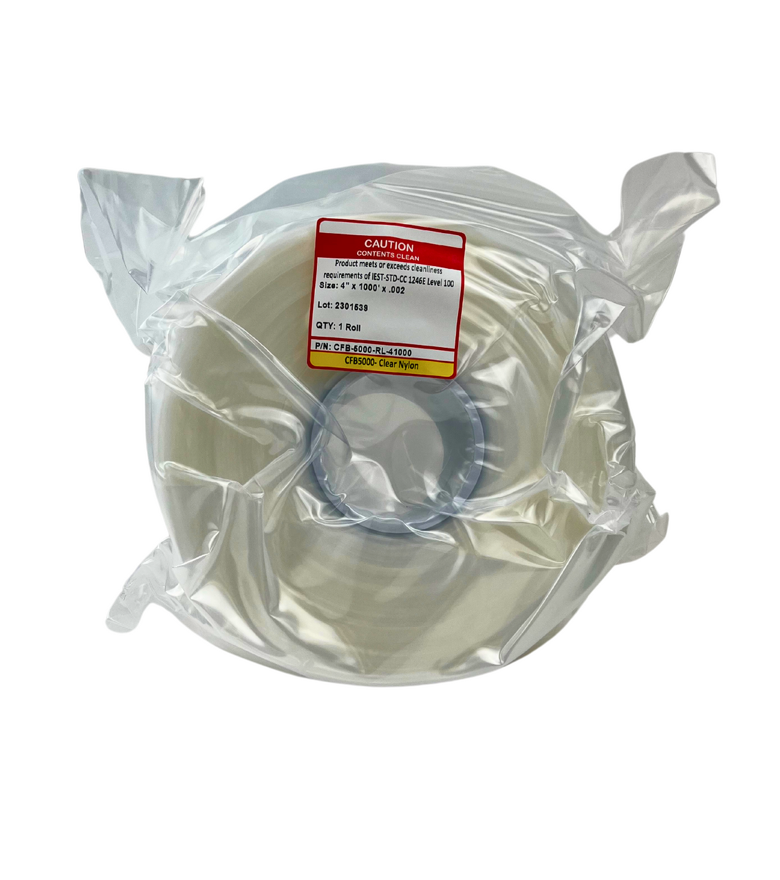 Cleanroom Tubing | Nylon Tubing | 4” x 1000’ | Clear Tubing