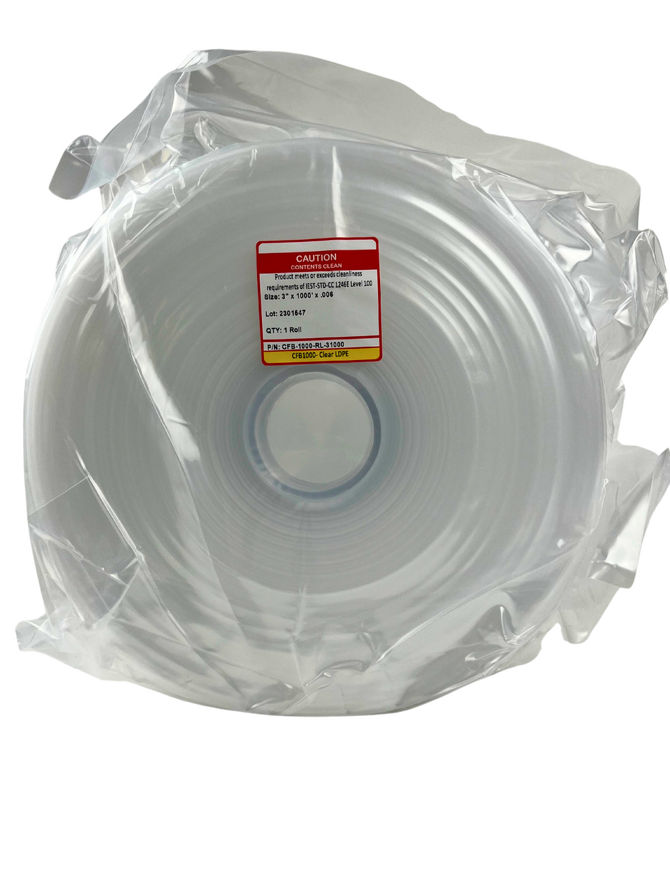 Cleanroom Tubing | LDPE Poly Tubing | 3” x 1000’, 6 mil