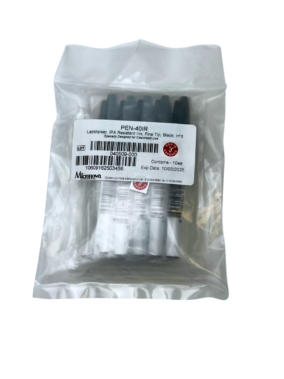 Irradiated Lab Markers, Black, Fine Tip, IPA Resistant Ink, Sold in ...