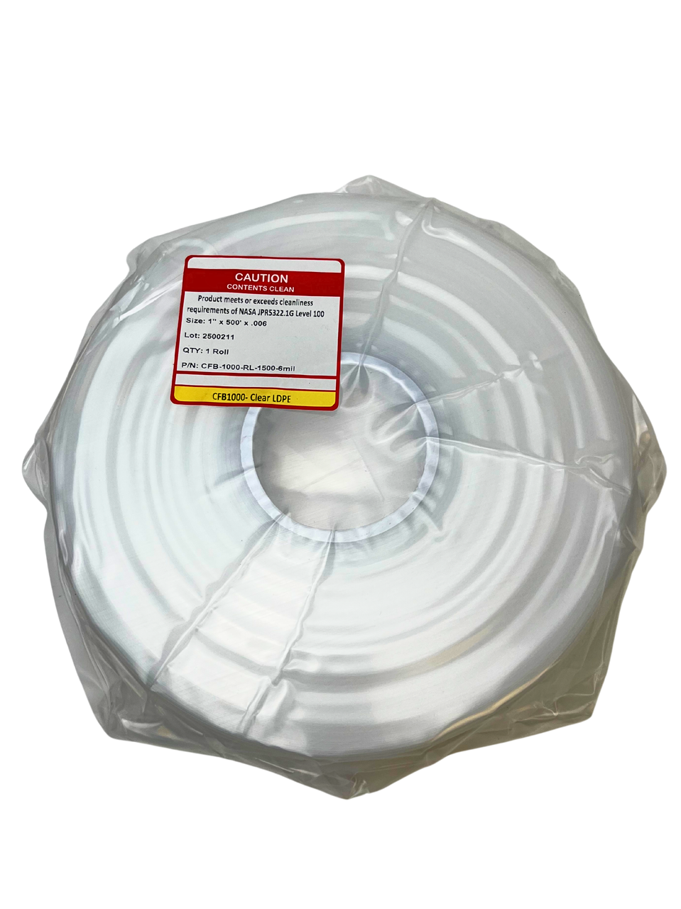 Cleanroom Tubing | LDPE Polyethylene | 6 mil, 2” x 1000’
