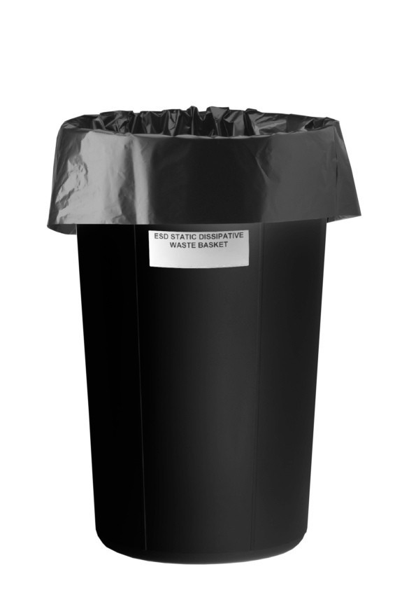 ESD Wastebaskets | 11 Gallon ESD Trash Cans | Polyethylene