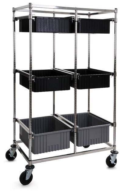 Cleanroom Tote Box Carriers | Tote Box Carriers On Wheels
