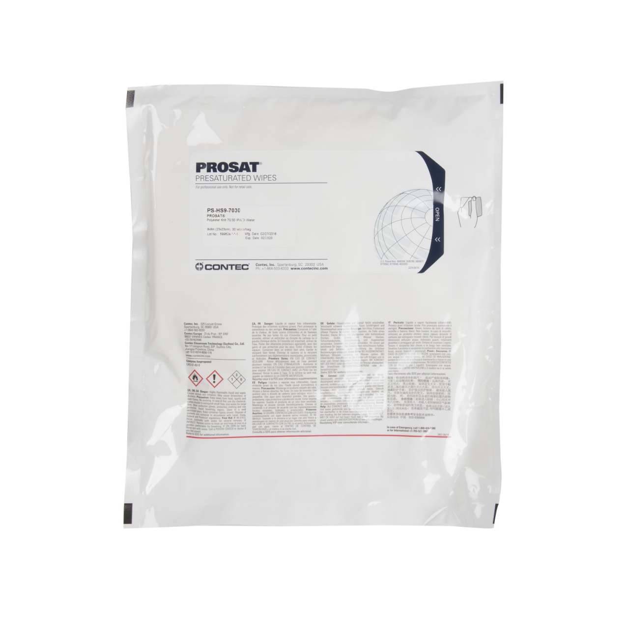 Cleanroom Wipes | Presaturated 70% Denatured Alcohol | 9x11