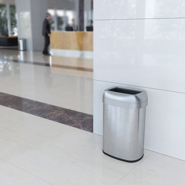 Trash Receptacles, 13 Gallon Cleanroom Waste Bins, Oval Open Top, HL ...
