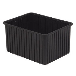 ESD-Safe Tote Box Containers: Inside:20.3"x"15.3"x12.0", Black, 3/Case ...