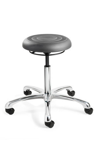 Cleanroom Stool,. ErgoLux Jr, ISO 4 Class 10, Seat Height: 20"-27 ...