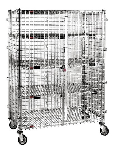 Security Carts: 2-3 Shelves, Casters, Chrome, EA-CSC - Cleanroom World