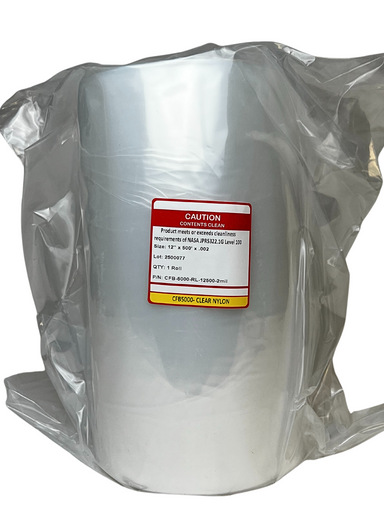 Cleanroom Tubing | Clear Nylon Tubing | 2 mil, 12” x 500’