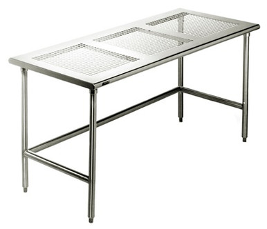 Stainless Steel Cleanroom Tables, Perforated Top | Type 316