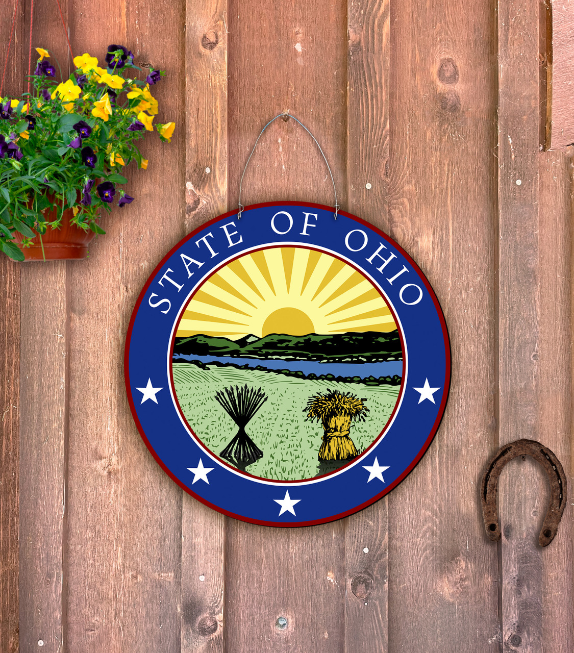Outdoor Metal Art Ohio State Seal - Nelson Gifts