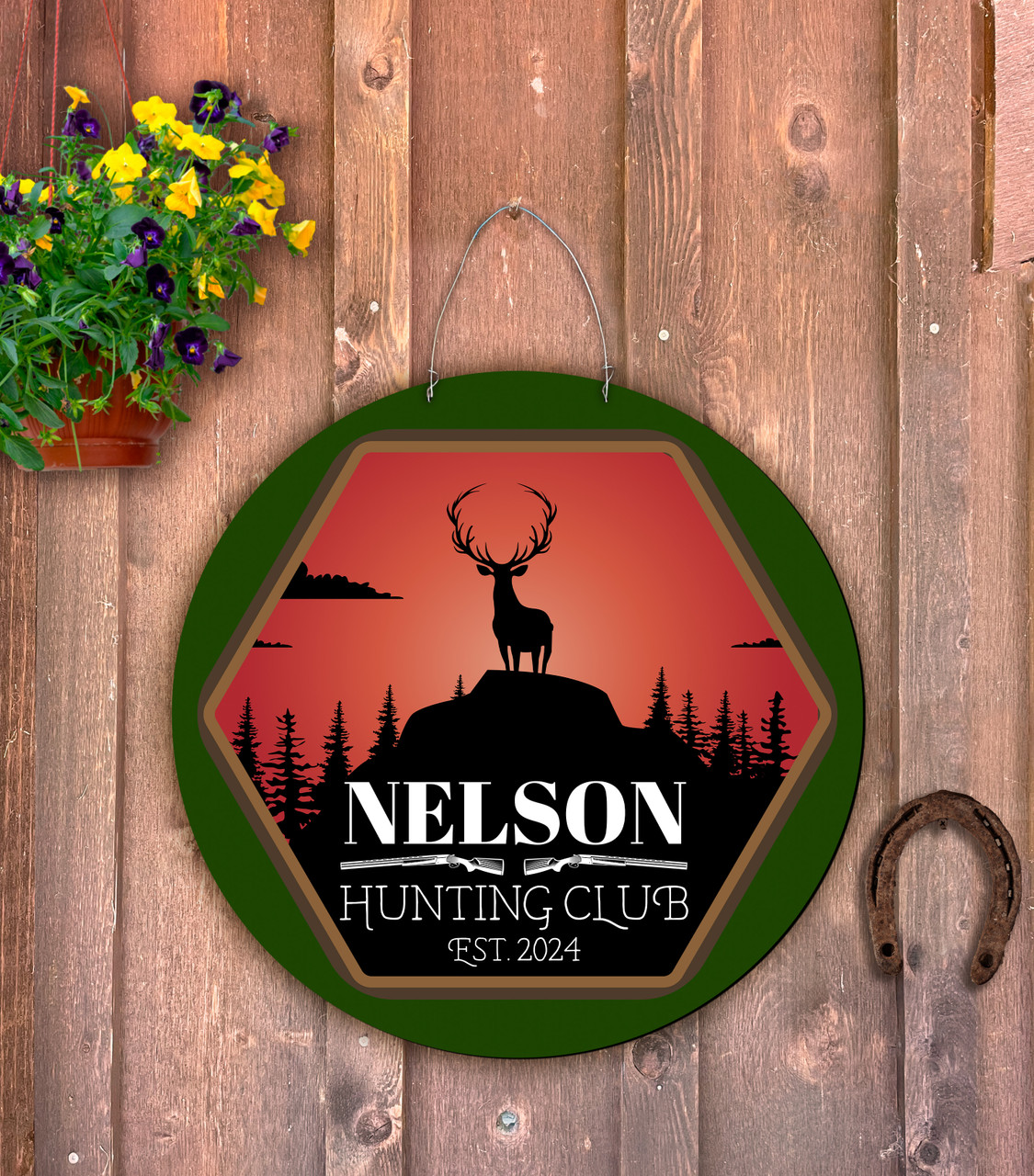 Outdoor Metal Art "Hunting Club" (Customizable) - Nelson Gifts
