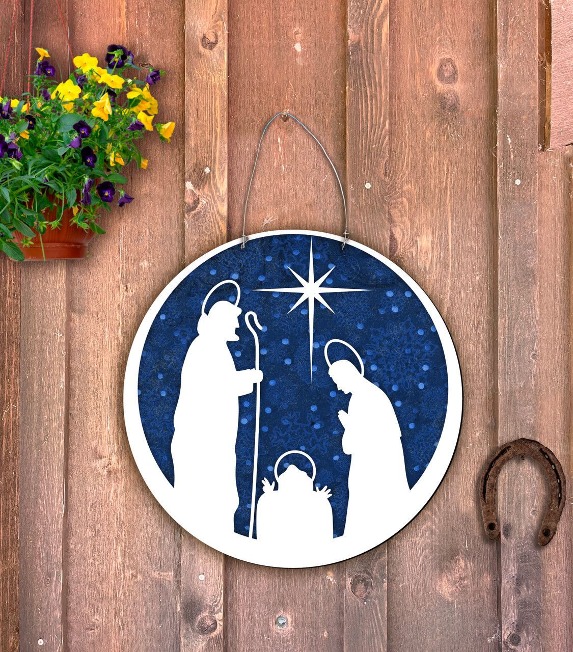 Outdoor Metal Art Round Nativity - Nelson Gifts