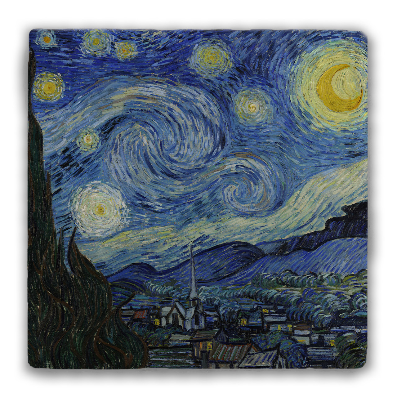 "Starry Night" Tumbled Stone Coaster - Nelson Gifts