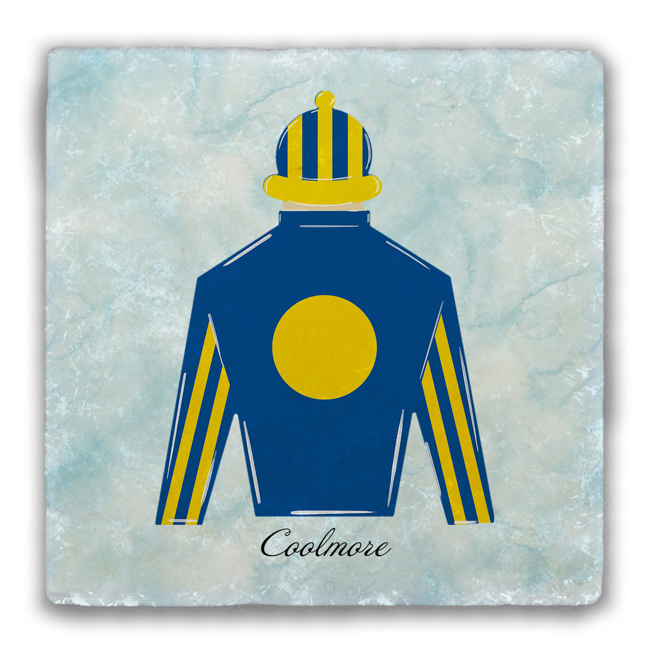 Coolmore 1 Jockey Silk Tumbled Stone Coaster - Nelson Gifts