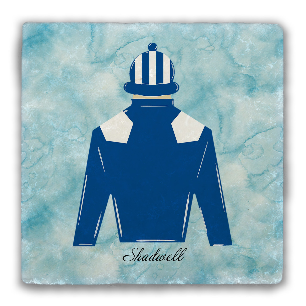 Shadwell Jockey Silk Tumbled Stone Coaster - Nelson Gifts