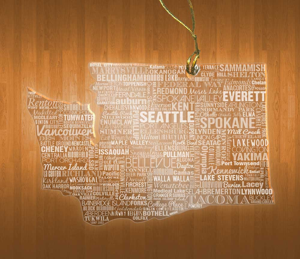 Washington Acrylic State Ornament - Nelson Gifts