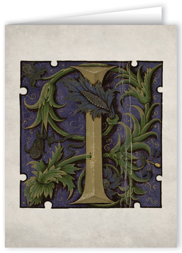 Letter I Illuminated Manuscript Note Card