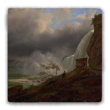 "Underneath Niagara Falls" Tumbled Stone Coaster - Nelson Gifts