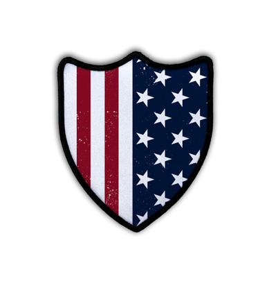 USA Flag Iron-On Shield Patch - Nelson Gifts