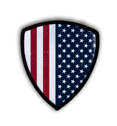 American Flag Iron-On Shield Patch - Nelson Gifts